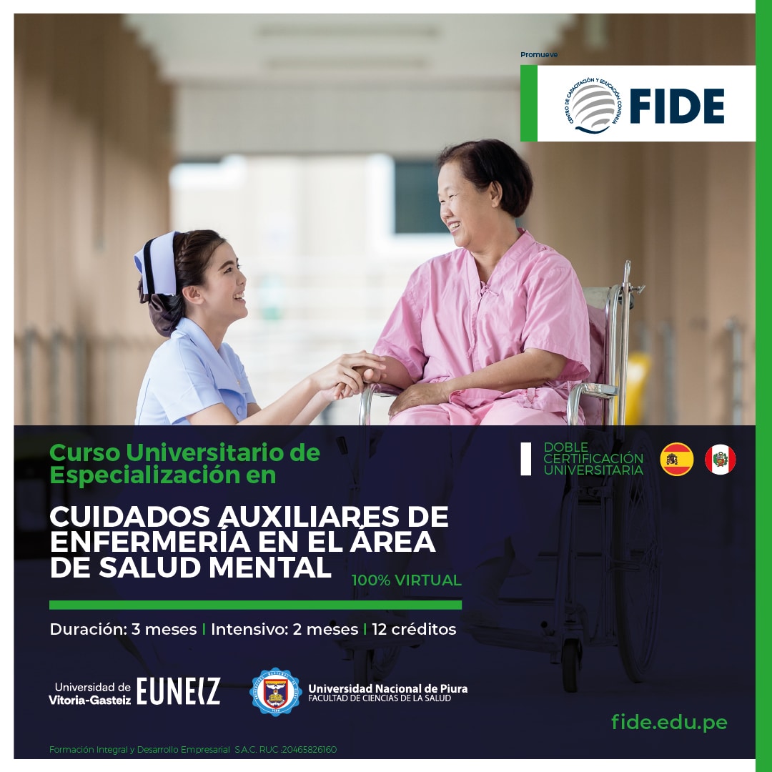Cuidados auxiliares de enfermería en el área de salud mental - FIDE